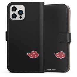 DeinDesign iPhone 13 Pro Max Handy Klapph&uuml;lle Handyh&uuml;lle aus Kunst Leder schwarz Flip Case Naruto Shippuden Akatsuki Official Licensed Product Sideflip mit 