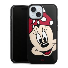 DeinDesign iPhone 15 Handy Gallery Case Handyh&uuml;lle 9H Geh&auml;rtetes Glas R&uuml;ckseite H&uuml;lle Disney Minnie Mouse Official Licensed Product Gallery Case