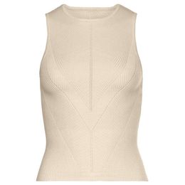 Lascana Stricktop beige Gr. 32/34 für Damen. Mit Rundhals. Figurbetont