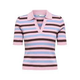 Only Poloshirt 'ONLKaya' Damen Gr&ouml;&szlig;e XS hellblau / braun / rosa