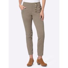 Heine Damen Cordhose, Gr&uuml;n, Gr. 42, R&ouml;hrenhosen, Material: Baumwolle