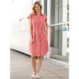 WITT Damen Hemdblusenkleid mit Bindeg&uuml;rtel, flamingo, Gr&ouml;&szlig;e 38