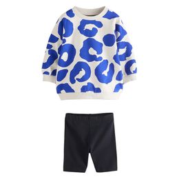 next Set: Sweatshirt und Shorts Jungen Größe 74 ecru / blau / schwarz