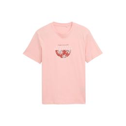 Tom Tailor T-Shirt Herren Größe M rosé / blutrot / weiß