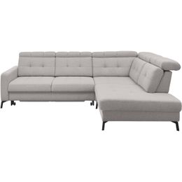 Ecksofa Musterring "MR 4615", grau (light grau), B:272cm H:84cm T:214cm, 100% Polyester, Sofas, Ecksofa, mit Kopf- und R&uuml;ckenverstellung, Metallfu&szlig; schwarz, Ma&szlig;e 272 x 214 cm