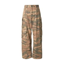 MOUTY Hose Herren Größe 34 camel / brokat / grün / khaki