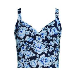 LANDS' END Kurzes Tankinitop mit V-Ausschnitt, Damen,  Blau, Elasthan/Nylon-Mischung, by Lands' End