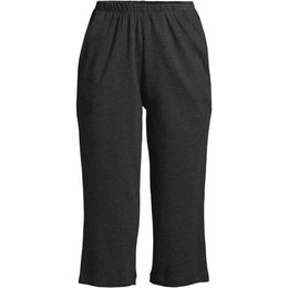 LANDS' END Interlock-Caprihose mit Dehnbund, Damen,  Schwarz, Baumwolle, by Lands' End
