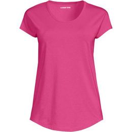 LANDS' END Shirt aus Baumwolle/Modal-Mix mit Ballett-Ausschnitt, Damen,  Pink, Baumwolle Modal, by Lands' End