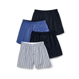 Tchibo - 4 Web-Boxershorts - Herren - Gr. S/4 - dunkelblau/gestreift