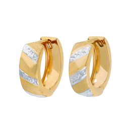 Paar Creolen Lady, gold (gelbgold 375), Ohrringe, Damen