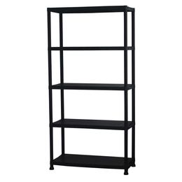 Marbueno Regal 5 Böden Kunststoff Schwarz 90x40x180 cm Garten 10539