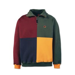 Trendsplant Sweatshirt ' COLOR BLOCK ' Herren Gr&ouml;&szlig;e XXL dunkelgr&uuml;n / rot