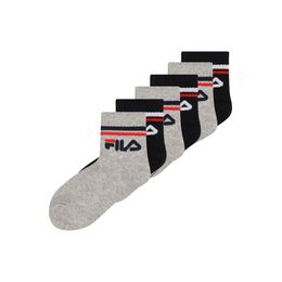 Fila Socken Jungen Gr&ouml;&szlig;e 27/30.5 graumeliert / rot / schwarz / wei&szlig;