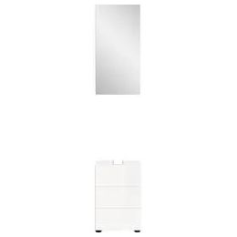 Badmöbel-Set Welltime "BIEL, TOPSELLER, 2 teilig, hochwertige MDF Front, Rillenoptik", weiß, B:38cm H:190cm T:34cm, Holzwerkstoff, Kastenmöbel-Sets, Badmöbel, Kombination, Kombi, Badezimmer, Badkombination, Badschrank