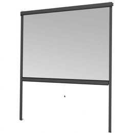 Windhager Insektenschutz Rollo Fenster ALU Anthrazit, 100x160 cm