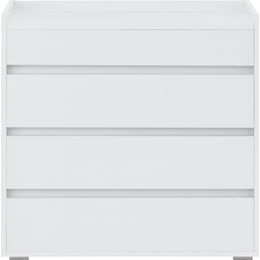 Kommode Inosign "Kosmo", weiß, B:80cm H:80cm T:35cm, Spanplatte, Sideboards, 4 Schubladen mit Vollauszug