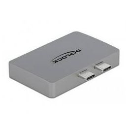 Delock 64001 USB-C&reg; / DisplayPort Adapter [2x USB-C&reg; Stecker - 2x DisplayPort Buchse, USB-C&reg; Buchse] Grau