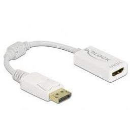 Delock 61015 DisplayPort / HDMI Adapter [1x DisplayPort Stecker - 1x HDMI-Buchse] Wei&szlig; 0.15 m