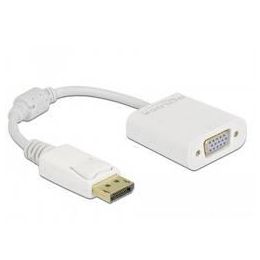Delock 61007 DisplayPort / VGA Adapter [1x DisplayPort Stecker - 1x D-SUB-Buchse 15pol.] Wei&szlig; 0.15 m