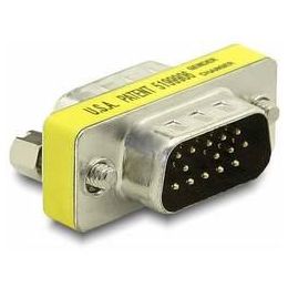 Delock 65010 VGA Adapter [1x D-SUB-Stecker 15pol. - 1x D-SUB-Stecker 15pol.] Silber