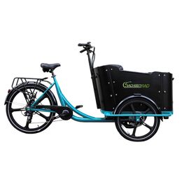 SachsenRAD E-Lastenrad T2 Neo Vintage Transport E-Bike mit Holzbox schwarz