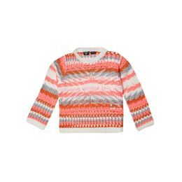 Koroshi Pullover M&auml;dchen Gr&ouml;&szlig;e 128 grau / orange / koralle / wei&szlig;