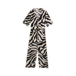 Tom Tailor Damen Jumpsuit mit Muster, braun, Gemustert, Gr. 36