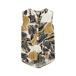 Tom Tailor Damen Blusentop mit Muster, beige, Gemustert, Gr. 36