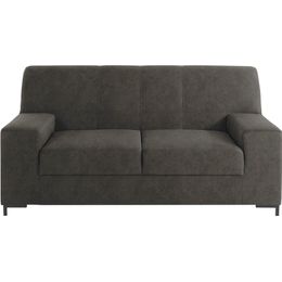 2-Sitzer DOMO collection "Ledas kubisch und komfortabel, flache Armlehnen, eleganter Fu&szlig;", grau (anthrazit), B:170cm H:83cm T:88cm, Sofas, Breite 170cm, in vielen Farben erh&auml;ltlich