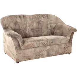 2-Sitzer DOMO collection "Pegnitz f&uuml;r kleine R&auml;ume, Breite 155cm", braun, B:155cm H:82cm T:82cm, 100% Polyester, Sofas, zeitlos, elegante Armlehnen, komfortabel