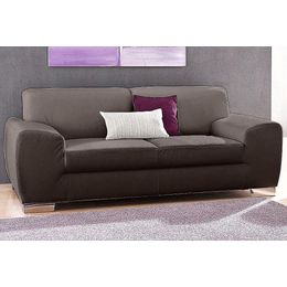 2-Sitzer DOMO collection "Ricardo kubisch, modern und elegant, bequemes Sofa", grau, B:204cm H:81cm T:95cm, Sofas
