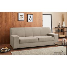 2-Sitzer DOMO collection "Ledas kubisch und komfortabel, flache Armlehnen, eleganter Fu&szlig;", beige, B:210cm H:83cm T:88cm, Sofas, in vielen Farben erh&auml;ltlich