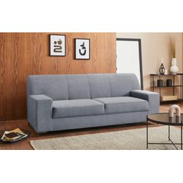 2-Sitzer DOMO collection "Ledas kubisch und komfortabel, flache Armlehnen, eleganter Fu&szlig;", grau, B:210cm H:83cm T:88cm, Sofas, in vielen Farben erh&auml;ltlich