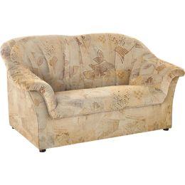 2-Sitzer DOMO collection "Pegnitz f&uuml;r kleine R&auml;ume, Breite 155cm", beige, B:155cm H:82cm T:82cm, 100% Polyester, Sofas, zeitlos, elegante Armlehnen, komfortabel