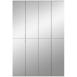 Garderoben-Set Inosign "Trondheim, Breite 122cm, best. aus 2 Schränken, 8 Türen, 18 Fächer", weiß (weiß nb, spiegelglas), B:122cm H:193cm T:34cm, Kastenmöbel-Sets, inkl. ausziehbarer Kleiderstange, Garderobenschrank, Kleiderschrank