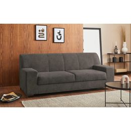 2-Sitzer DOMO collection "Ledas kubisch und komfortabel, flache Armlehnen, eleganter Fu&szlig;", grau, B:210cm H:83cm T:88cm, Sofas, in vielen Farben erh&auml;ltlich