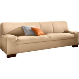 2-Sitzer DOMO collection "Norma, zeitlos, kubisch und elegant, komfortabel, flache Armlehnen", braun (cappuccino), B:192cm H:74cm T:85cm, Sofas
