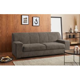 2-Sitzer DOMO collection "Ledas kubisch und komfortabel, flache Armlehnen, eleganter Fu&szlig;", grau (anthrazit), B:210cm H:83cm T:88cm, Sofas, in vielen Farben erh&auml;ltlich
