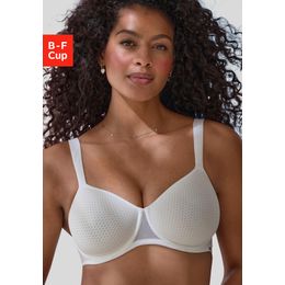 Minimizer-BH Lascana, Damen, Gr. 100, Cup B, weiß, Mesh, Obermaterial: 51% Polyester, 38% Polyamid, 11% Elasthan, BHs, mit Bügel und Cups aus gemustertem Spacer-Material, Basic