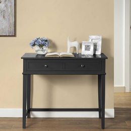 Pharao24.de Schwarzer Home Office Tisch im Landhausstil einer Schublade
