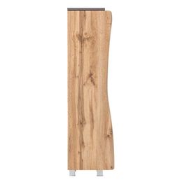 Pharao24.de Landhaus Badmidischrank in Wildeichefarben und Dunkelgrau 135 cm hoch