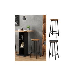 VICCO Barhocker Edmonton Eiche rustikal 31,5 x 64 cm 2er Set