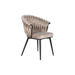 Stuhl DKD Home Decor Schwarz Beige 60 x 66 x 84 cm 66 x 60 x 84 cm