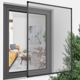 Fliegengitter Fenster 60x150 cm, anthrazit, Insektenschutz Spannrahmen | JAROLIFT Profi Line Insektenschutzgitter