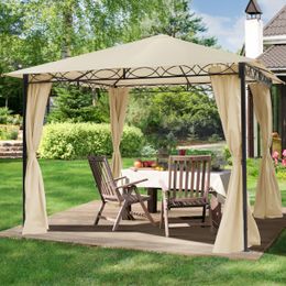 TOOLPORT 3x3 m Softtop Gartenpavillon, inkl. 4 Seitenteile, champagnerfarben - (300109)