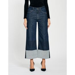 Gang Weite Jeans »Jeans Wide Fit 94JETTE CULOTTE« denim dunkelblau 24 - Normalgrößen Normalgrößen 24 5-Pocket Style mit sichtbarer Knopfleiste