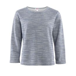 STOOKER WOMEN Sweatshirt »CLEO Sweatshirt 3/4-Arm« Sweatshirt CLEO Mit 3/4-Arm Mit Rundhalsausschnitt für Damen blue structure 44/46 44/46...
