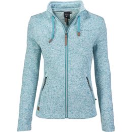 DEPROC Active Strickfleecejacke »LUCIENE WOMEN« Kontrastreissverschluss hellblau 50 (XL) 50 (XL) Modische Strickfleecejacke mit Stehkragen