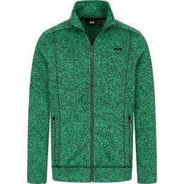 DEPROC Active Strickfleecejacke »KIRKVALE X MEN« auch in Großen Größen erhältlich green melange L (52) L (52) Leichte Herren Basic Fleecejacke mit...